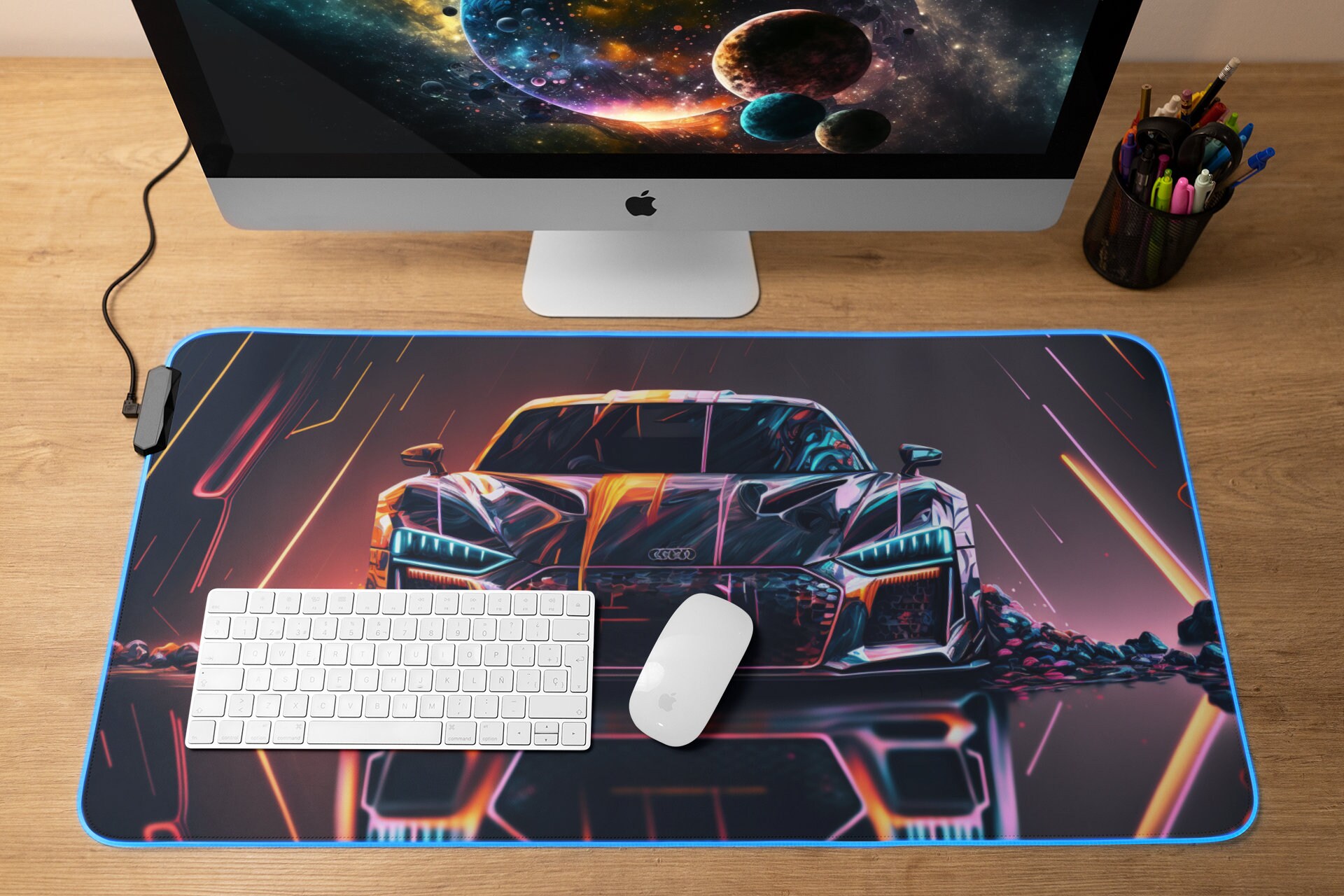 Hyper Car Audi R8 LED Gaming Mouse Pad 35.4x15.7 XXL Extended Non-slip ...