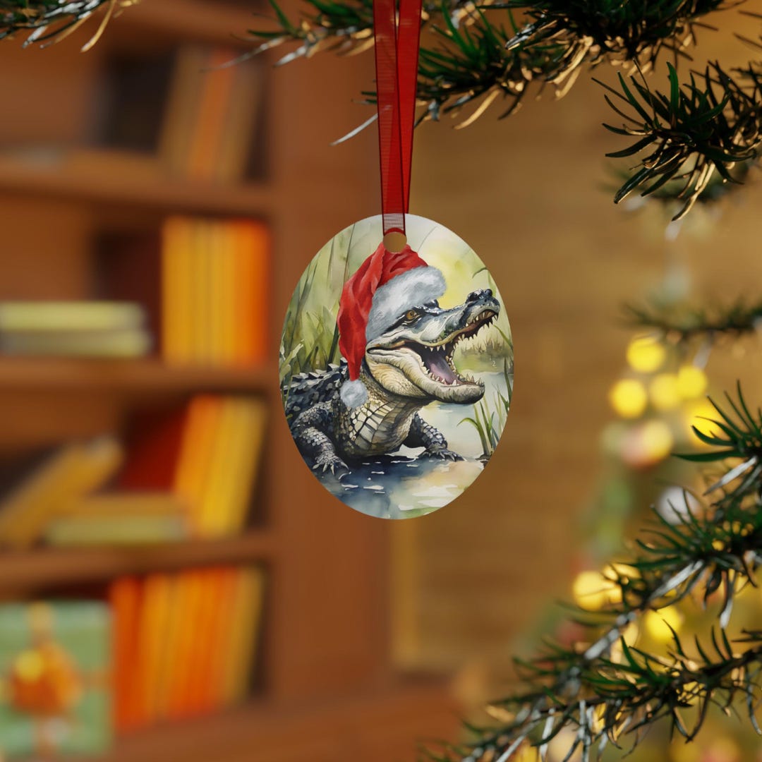 Metal Ornaments, Louisiana Alligator Christmas Ornament. Unique Holiday ...