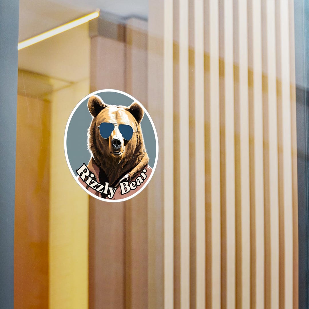 Bear Decal Sticker, Rizzly Bear Vinyl Decal, Fun Grizzly Sticker ...