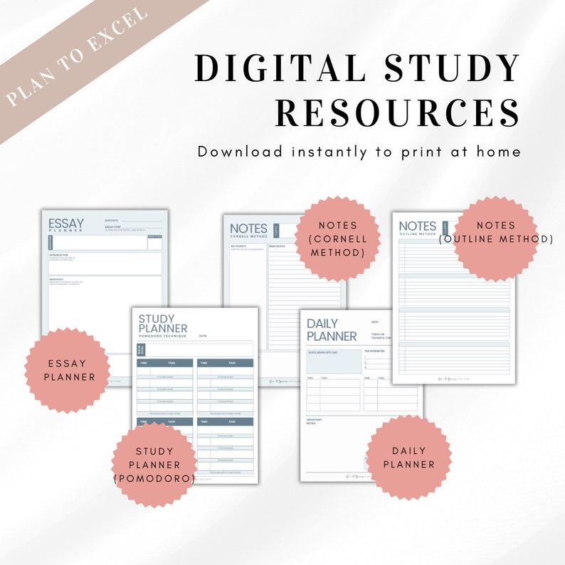 Student Note Taking | Outline Method | Study Resource | A4 PRINTABLE ...