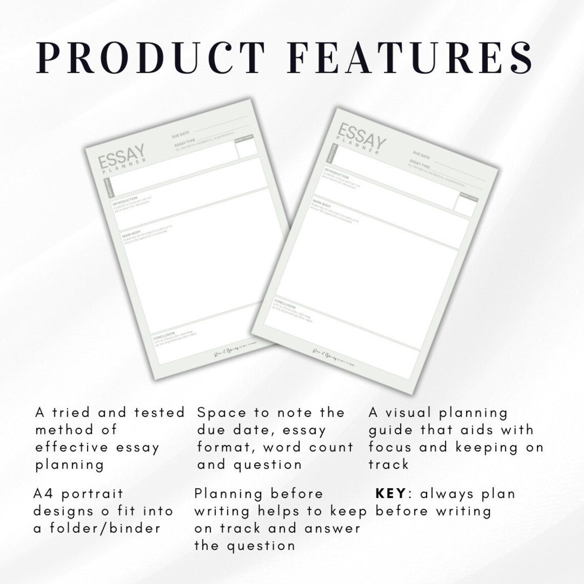 Student Essay Planner | Study Resource | A4 PRINTABLE | Study ...