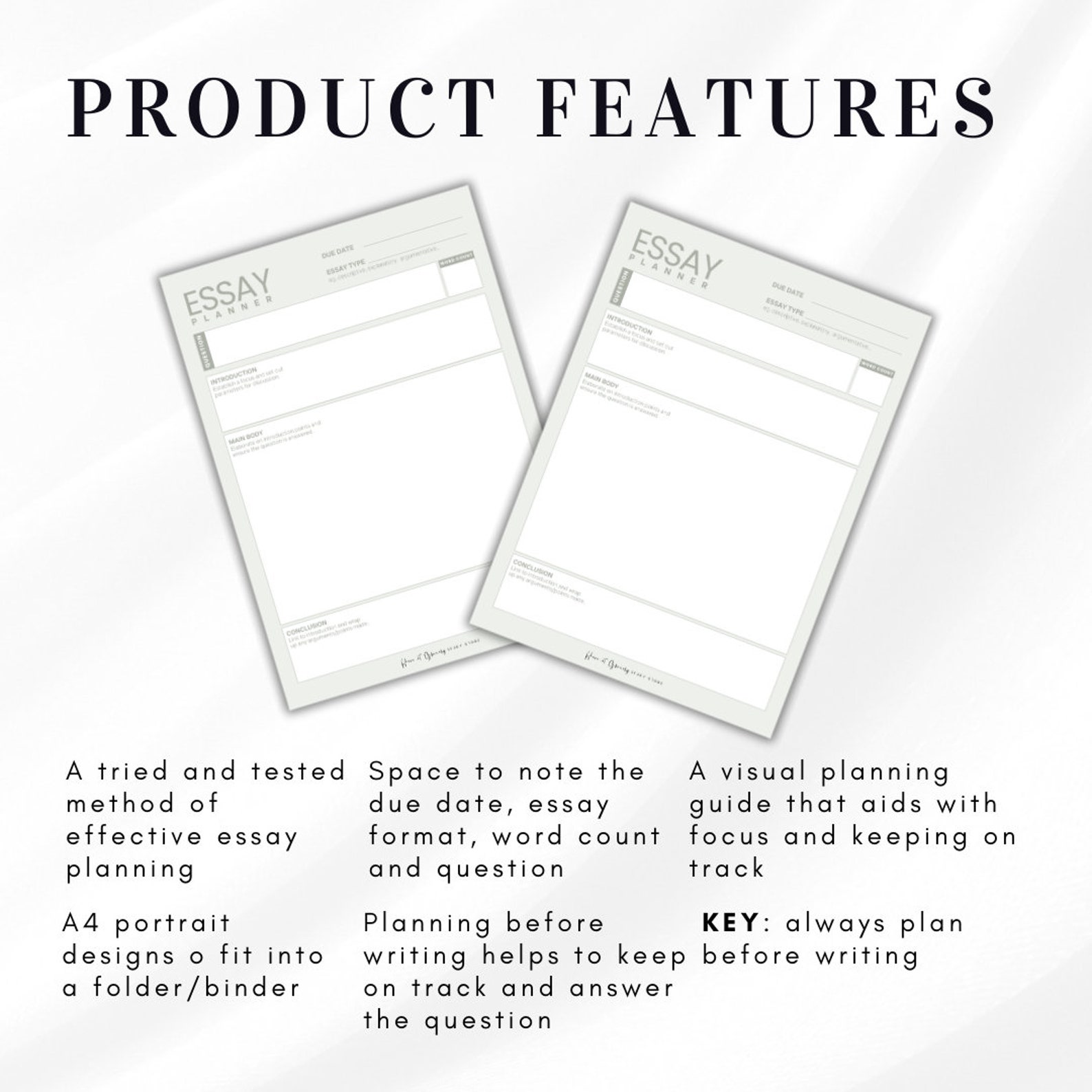 Student Essay Planner | Study Resource | A4 PRINTABLE | Study ...