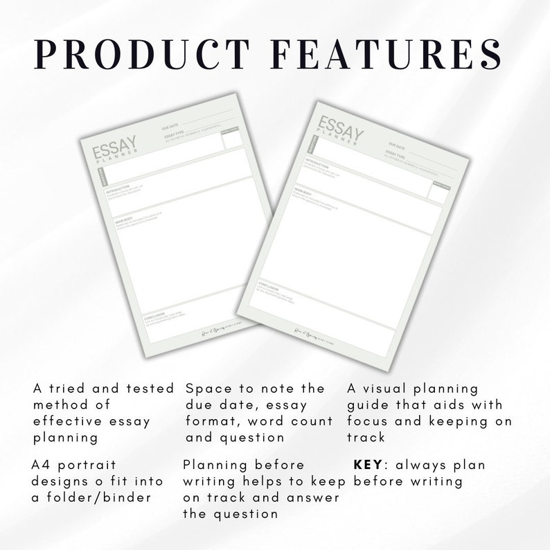 Student Essay Planner | Study Resource | A4 PRINTABLE | Study ...