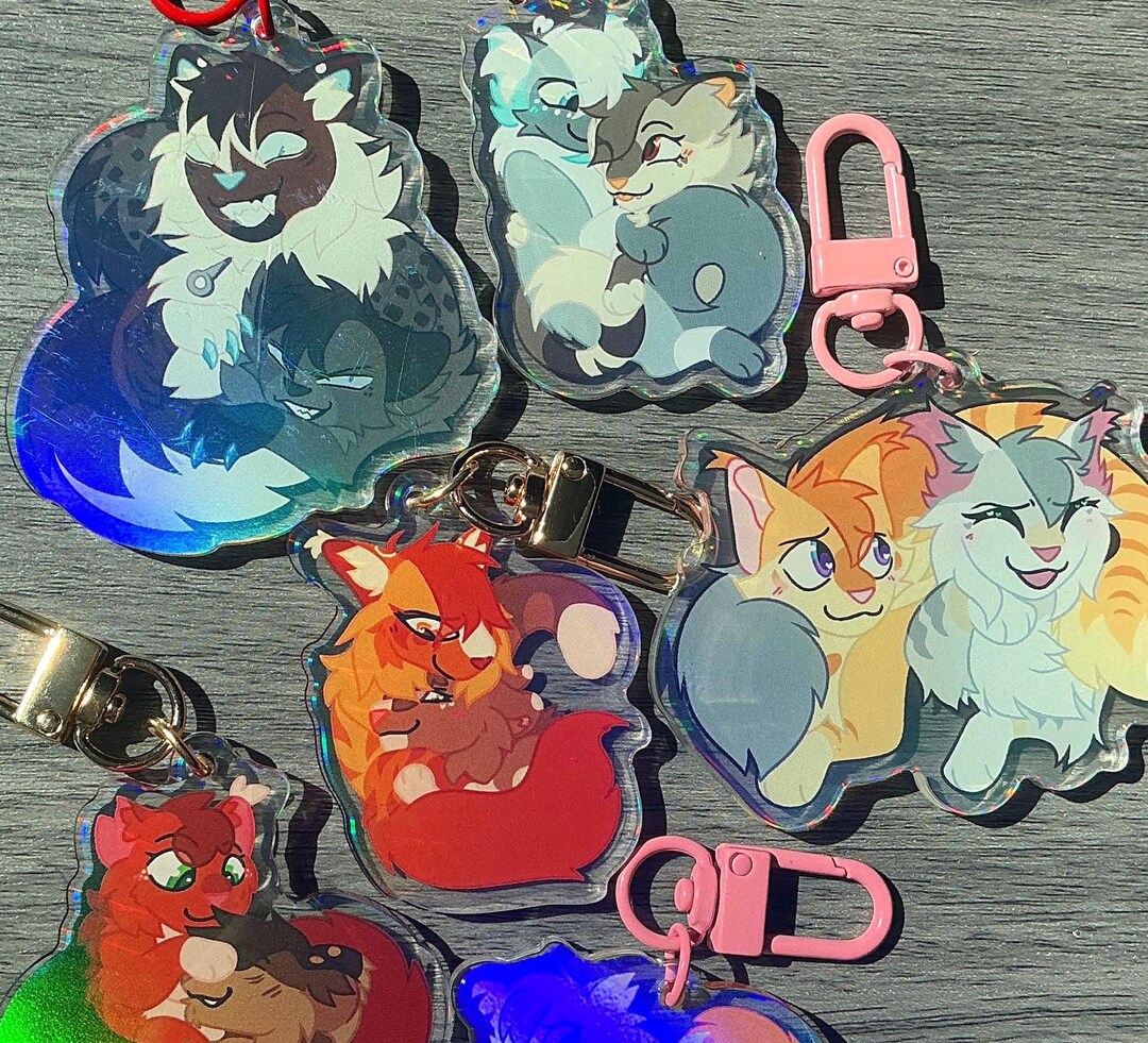 Warrior Cats 2” Iridescent Duo Keychains - Etsy