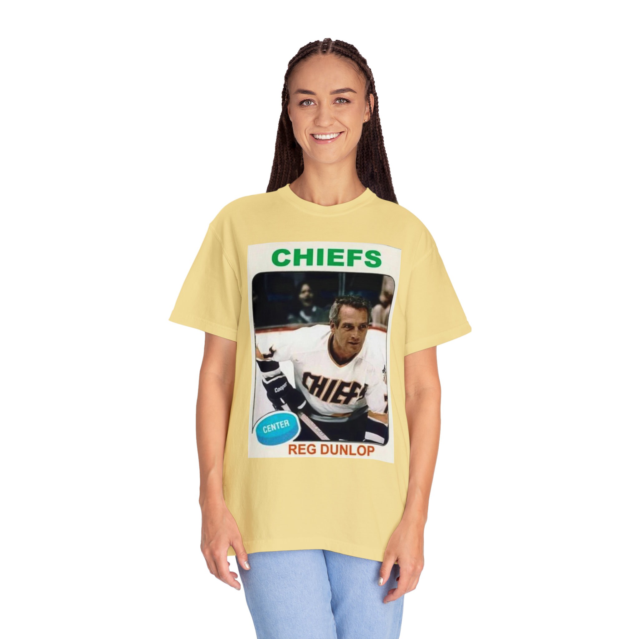 Reg Dunlop Hockey Card, Slap Shot, Novelty, Unisex Garment-dyed T-shirt ...