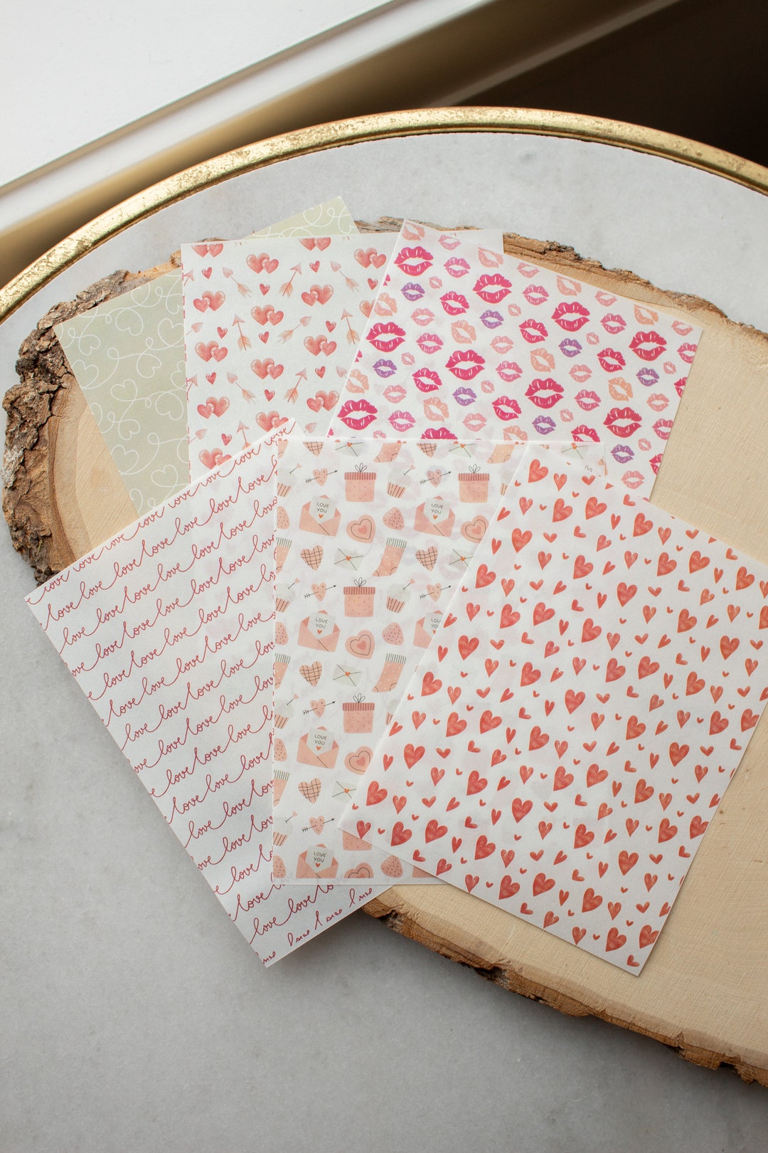 Valentines Day Set 2 | Wash Away Transfer Sheets, Polymer Clay Transfer ...