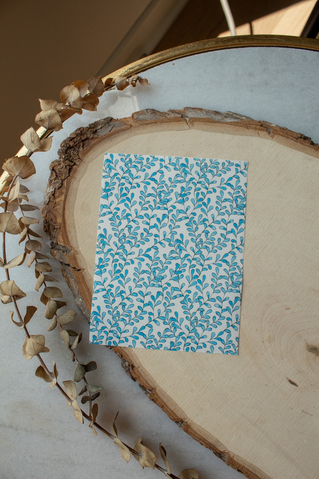 Blue Leaves Wash Away Transfer Sheets | Clay Transfer Paper, Clay Image ...