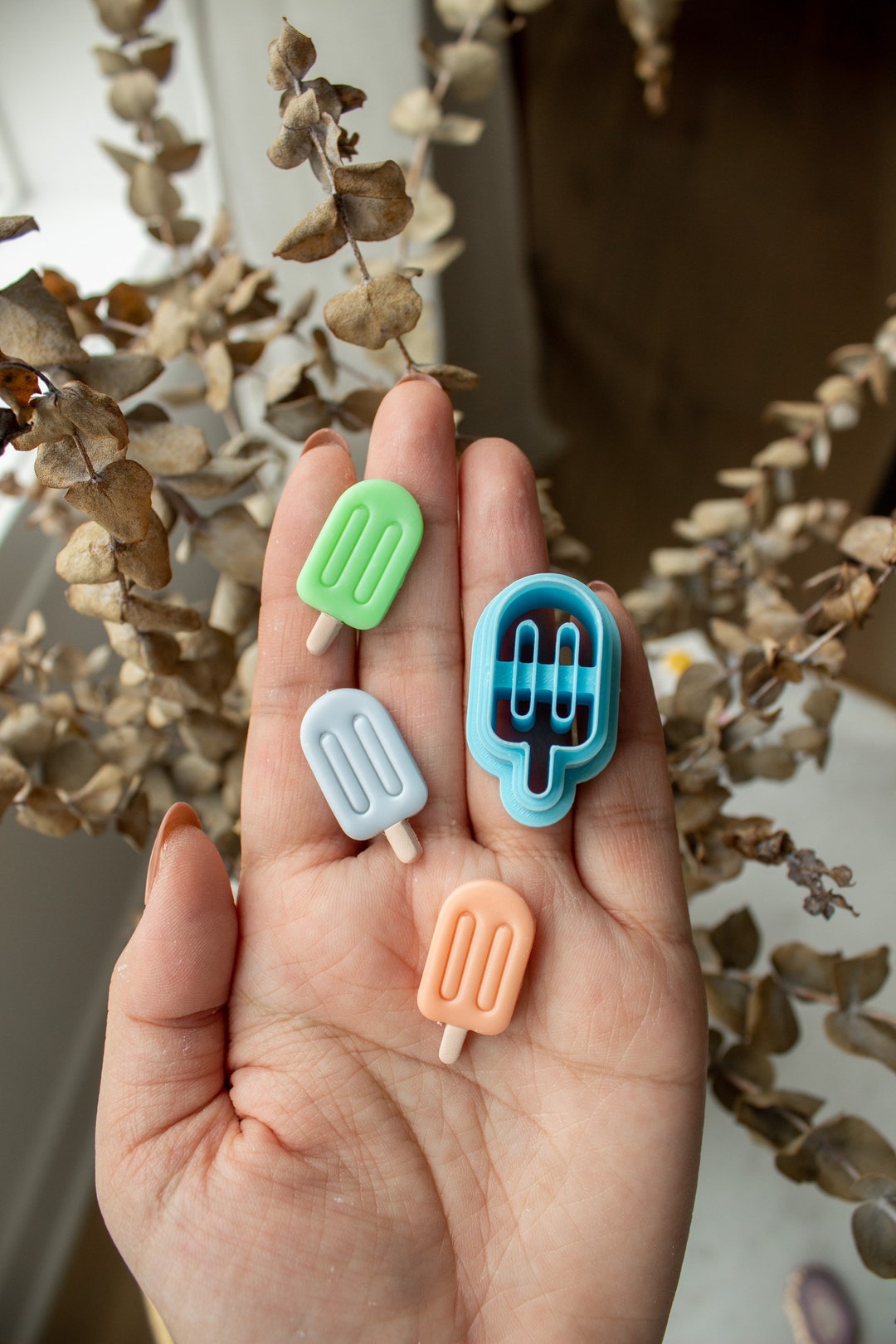 Large Popsicle Dangle Polymer Clay Cutter | Polymer Clay Dangle, Summer ...