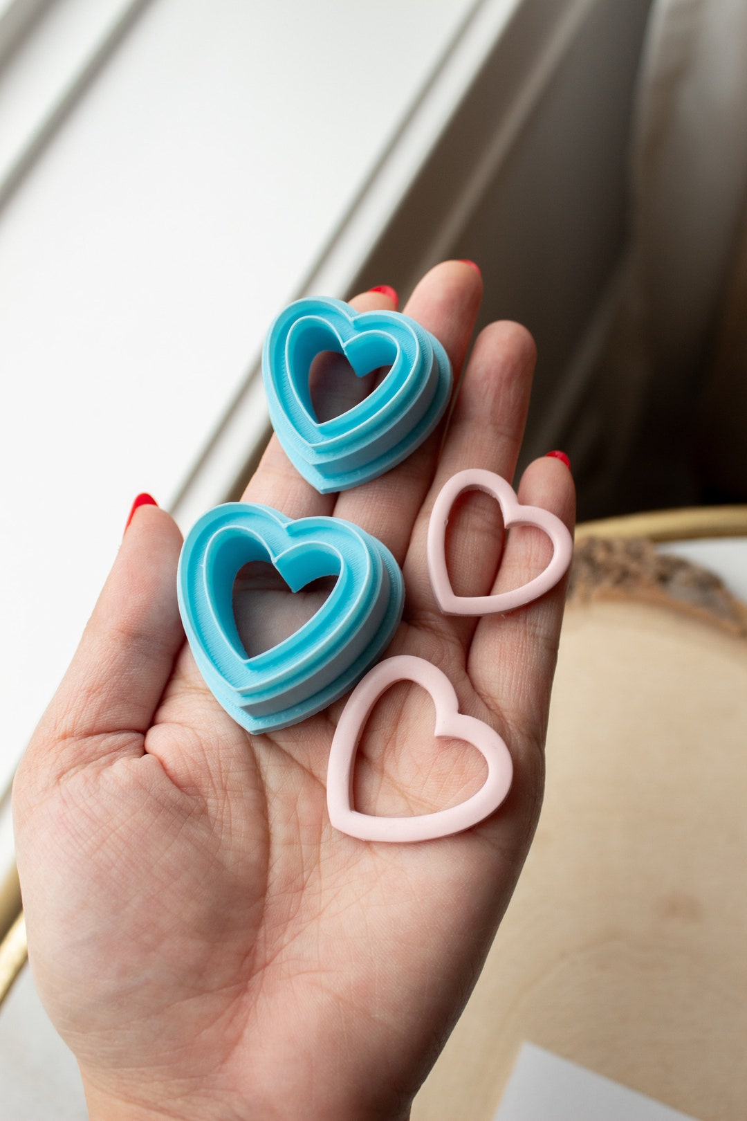 Heart Window Clay Cutter | Polymer Clay Valentines Day Heart Hoop ...