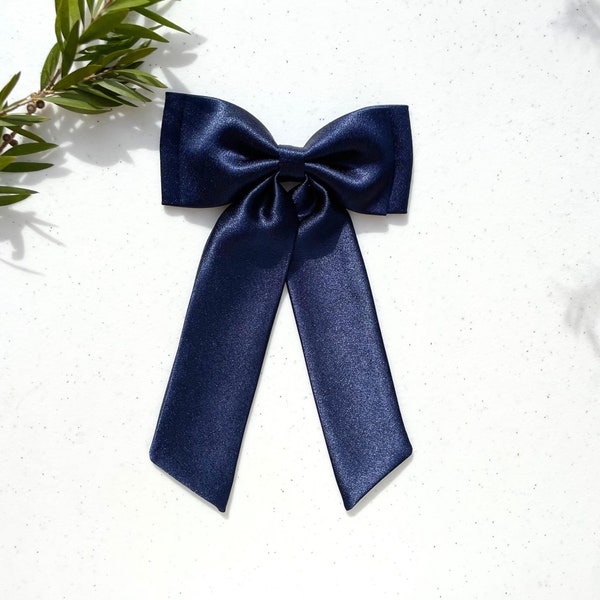 Navy Blue Hair Bow - Etsy
