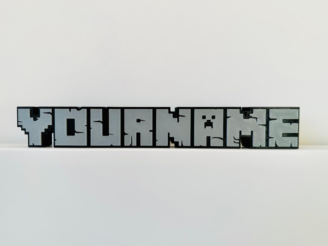 Personalized Minecraft Inspired Nameplatecustom 3D Printed - Etsy