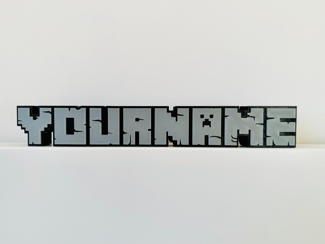 Personalized Minecraft Inspired Nameplatecustom 3D Printed - Etsy