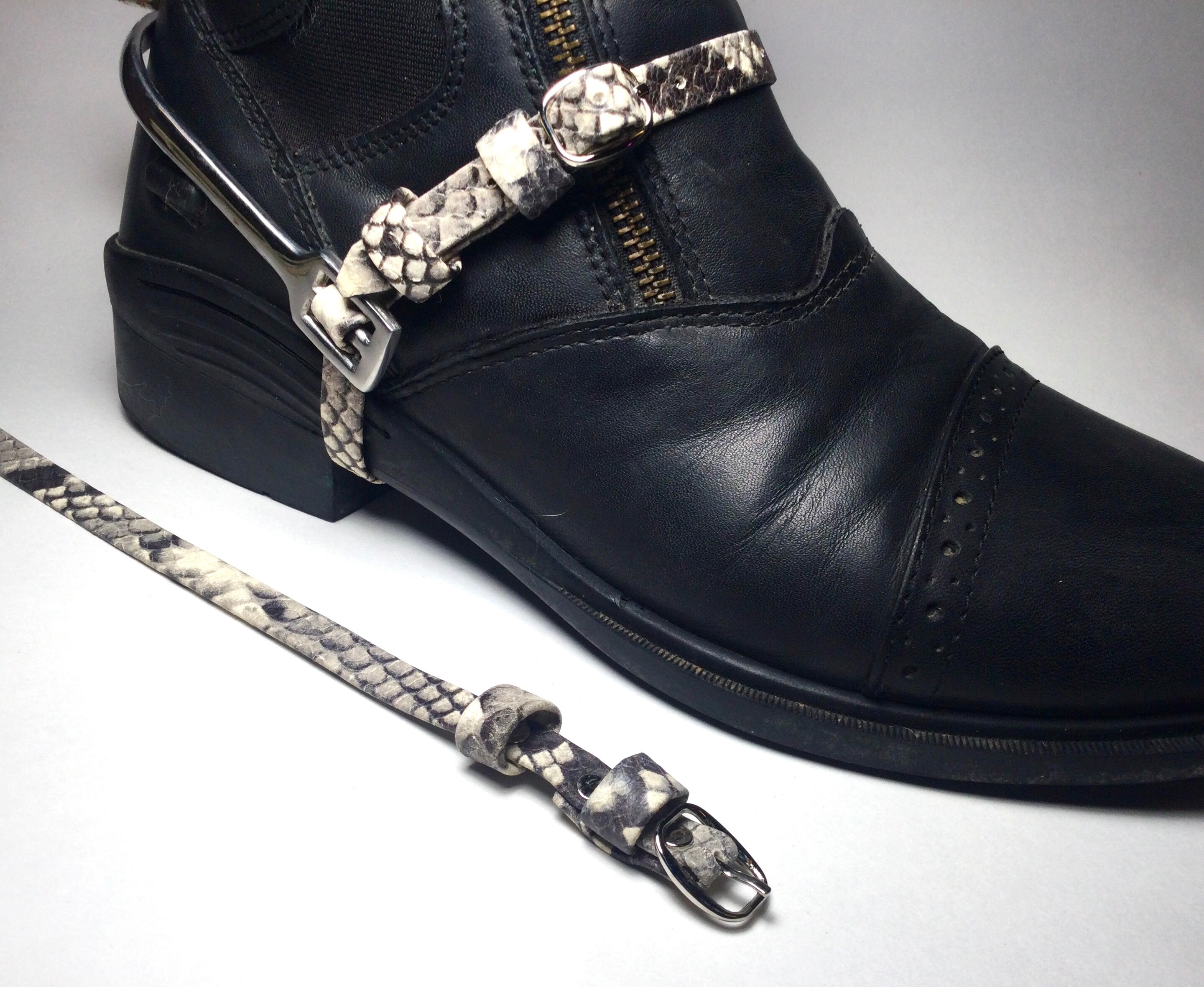 Leather Snakeskin Print Spur Straps - Etsy