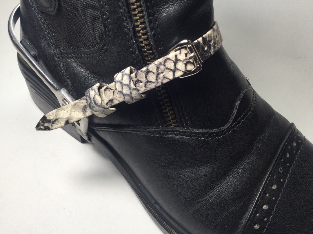 Leather Snakeskin Print Spur Straps - Etsy