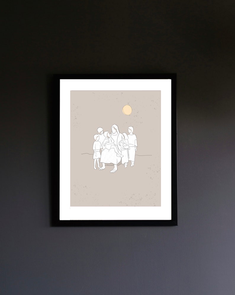 Jesus With the Little Children//christian Digital Print//jesus Loves ...