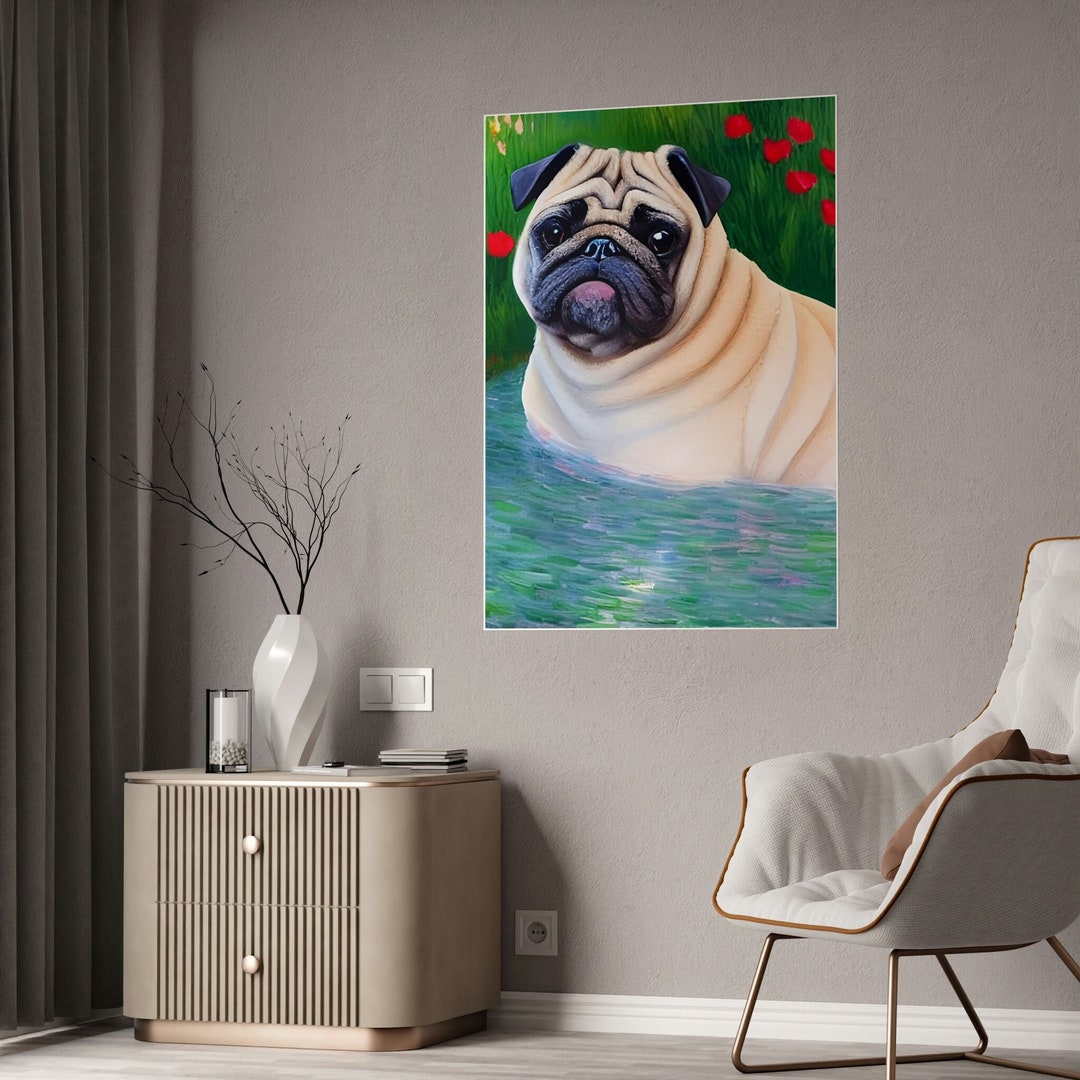 Pug Art Print, Pug Poster, Art Print, Pug Gift, Dog Lover, Pug Owner ...