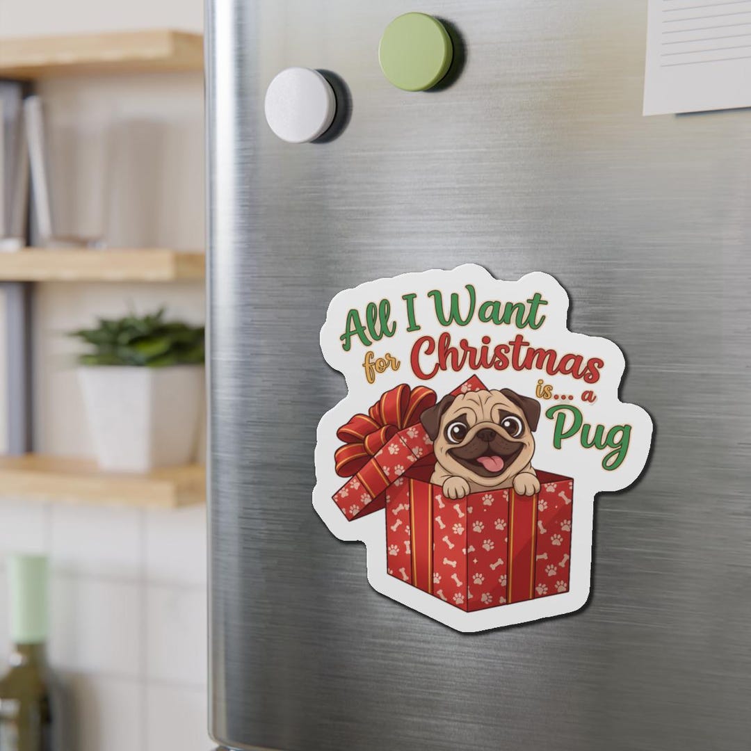 Christmas Pug Magnet – Holiday Fridge Decor, Dog Lover Gift - Etsy