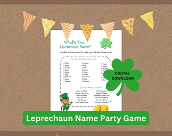 St. Patrick's Day Leprechaun Name Game - Etsy