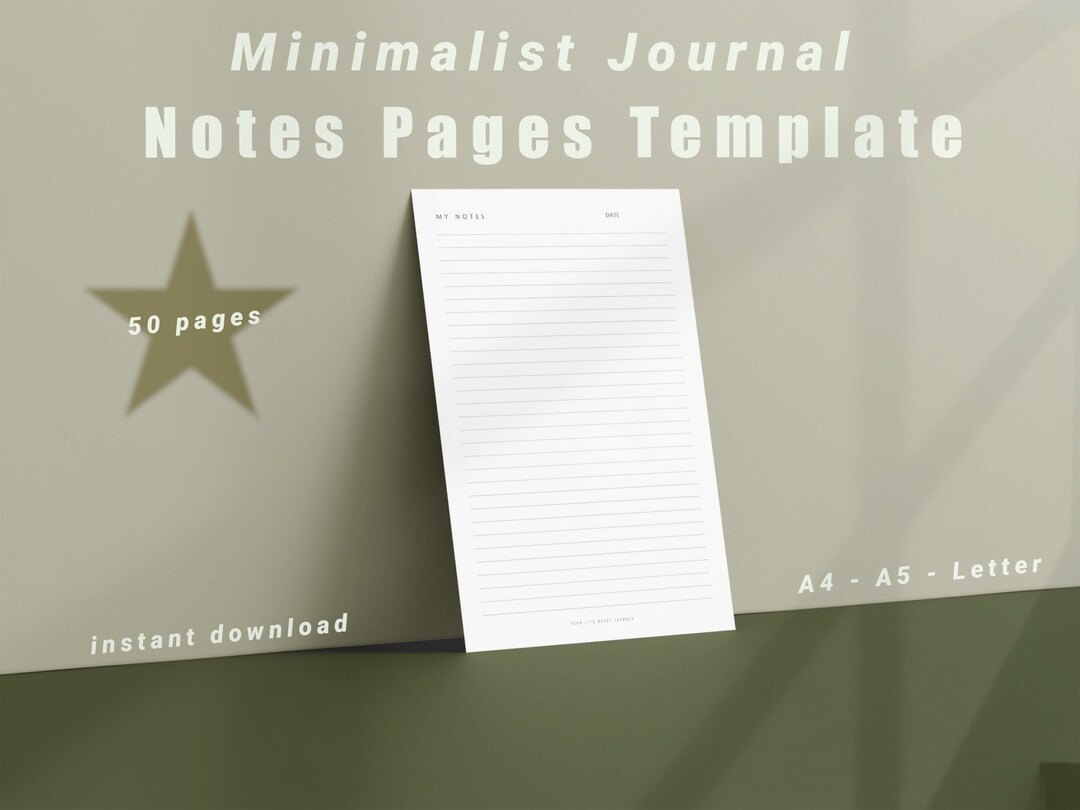 Printable Lined Paper Notes Template / Note Taking Template / Lined ...