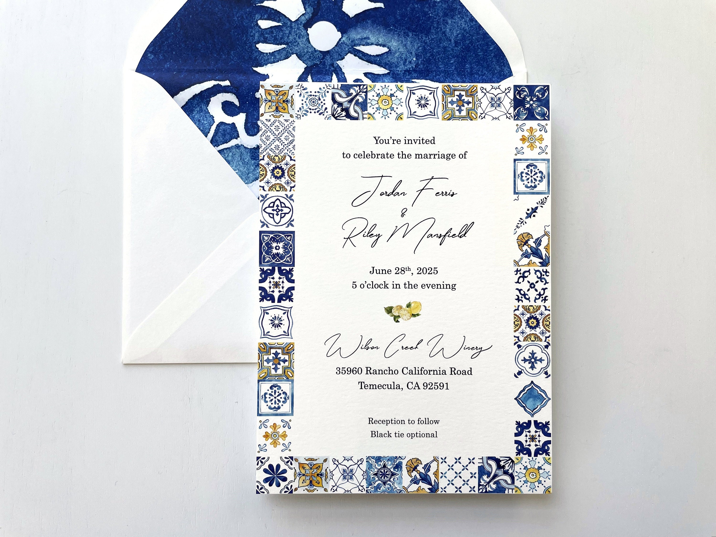 Mediterranean Wedding Invitations - Etsy