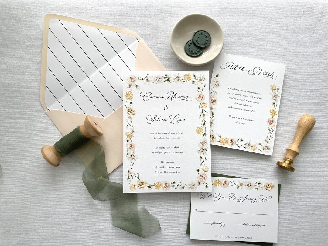 Six-piece Garden Wedding Invitation Suite - Etsy