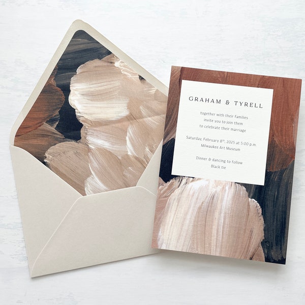 Abstract Painted Wedding Invitations - Etsy