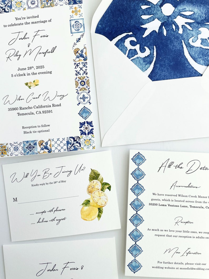 Mediterranean Wedding Invitations - Etsy