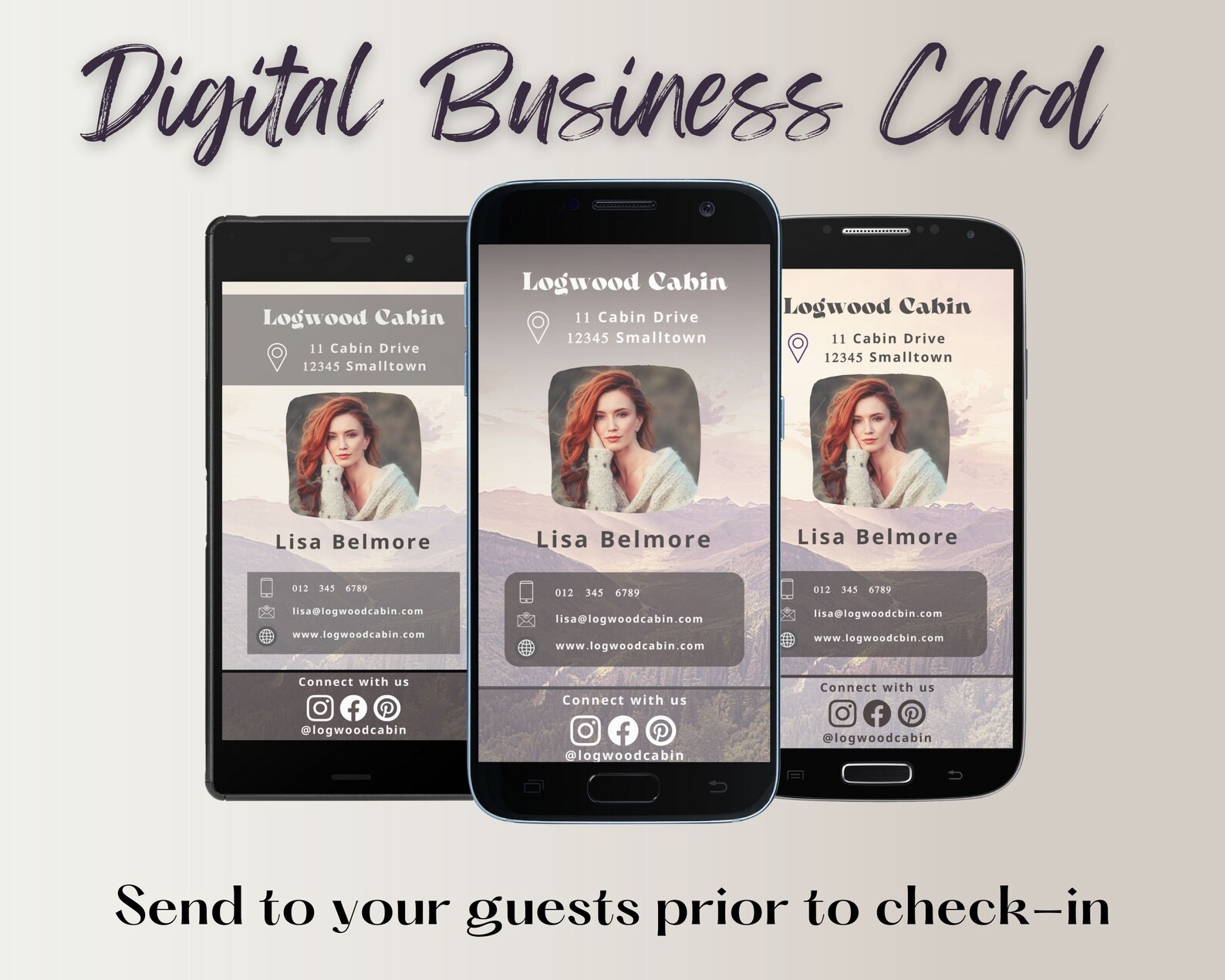 Digital Business Card Template Virtual Business Card for - Etsy
