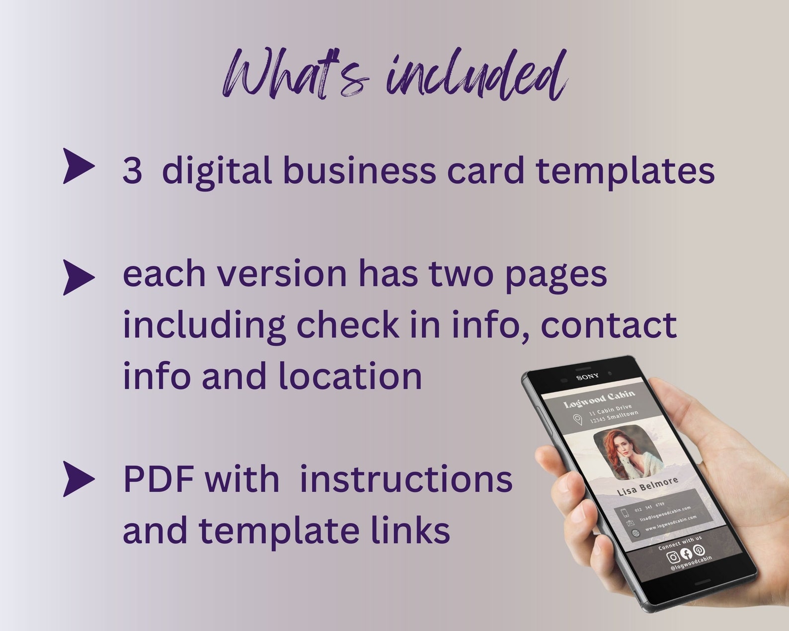 Digital Business Card Template Virtual Business Card for - Etsy