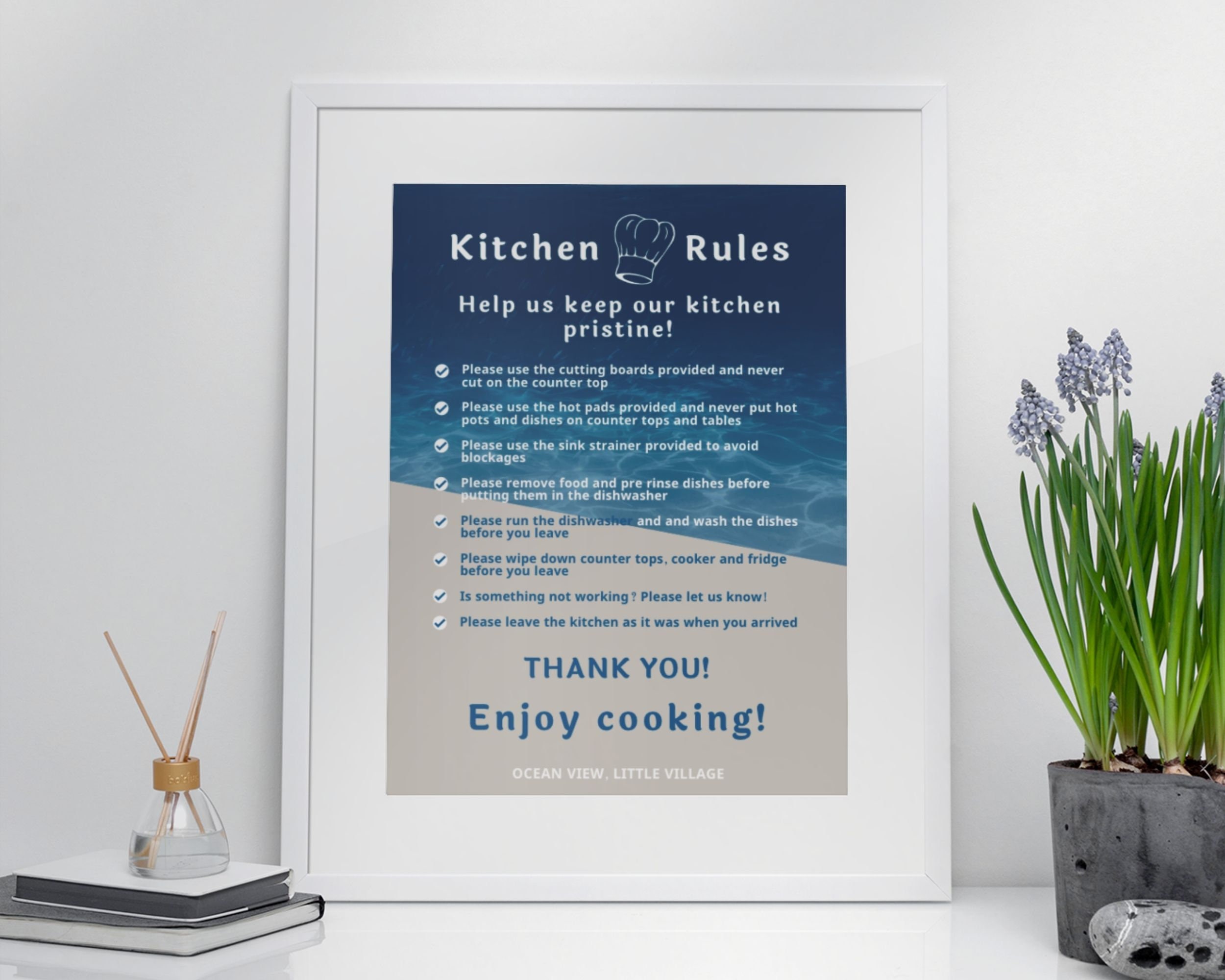 Editable Kitchen Rules Sign Template For Airbnb And Vrbo With Etsy Uk