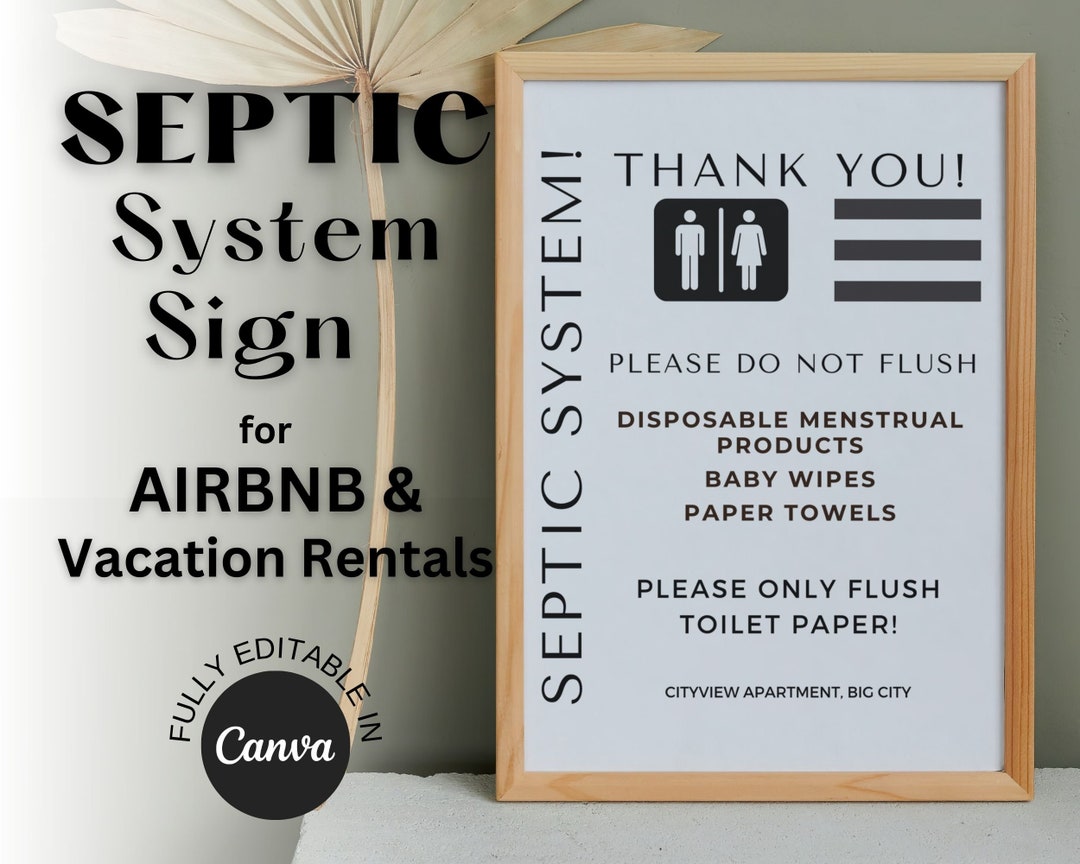 Septic Toilet Sign Airbnb Bathoom Sign Septic Tank Sign - Etsy UK