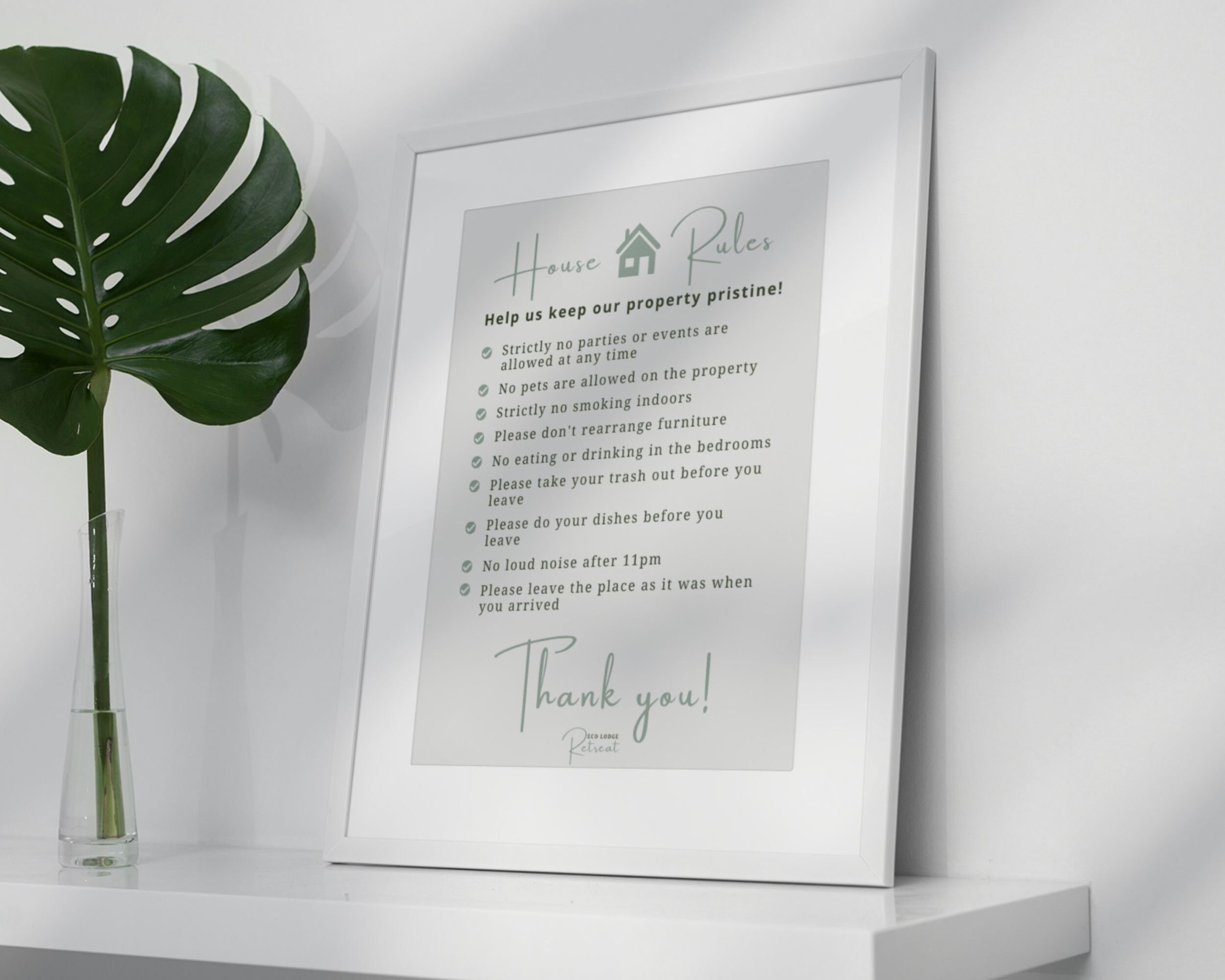 Airbnb House Rules Sign Editable Custom House Rules Canva Template ...