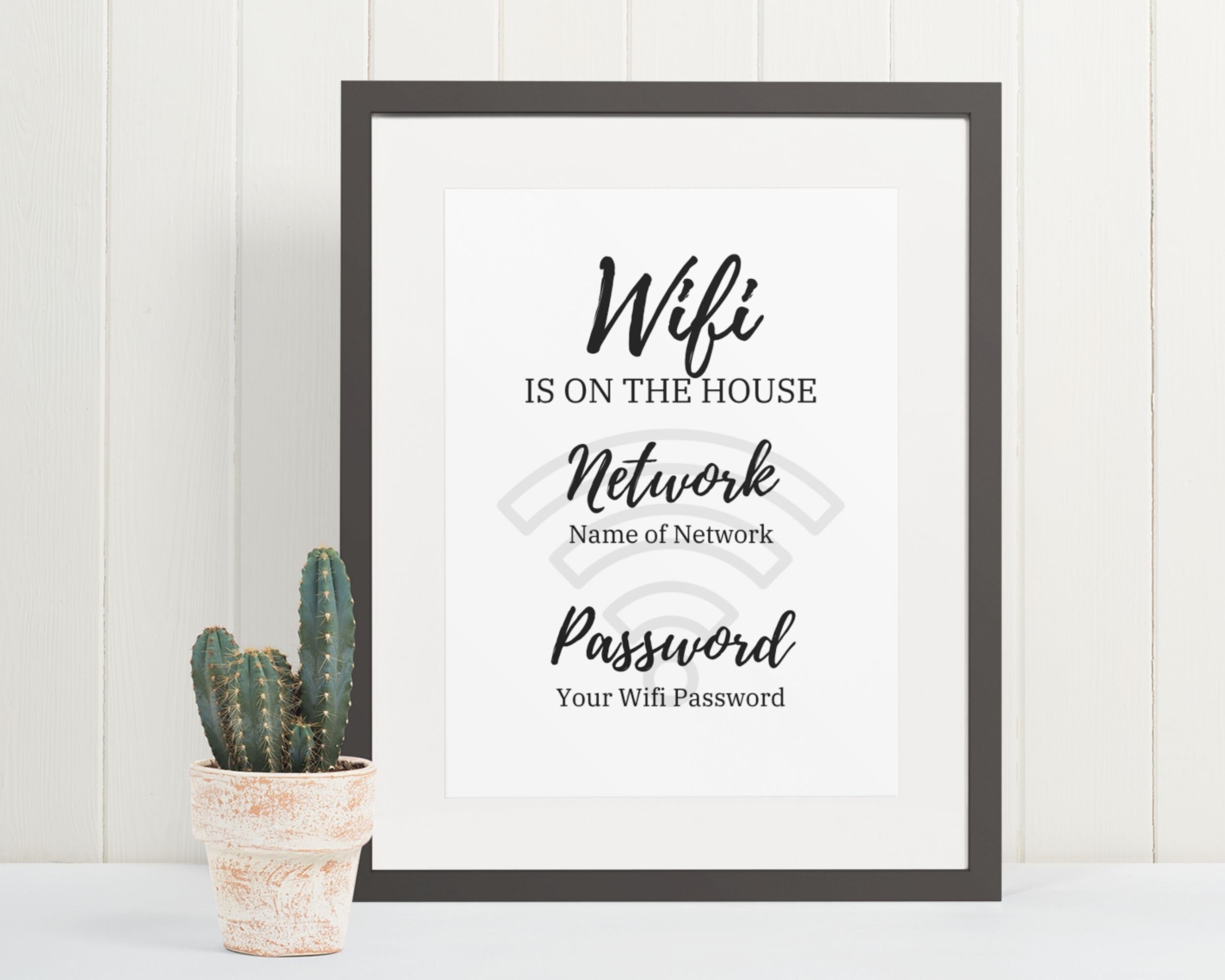 Wifi Password Sign Template, Wifi is on the House Sign, Airbnb Sign ...