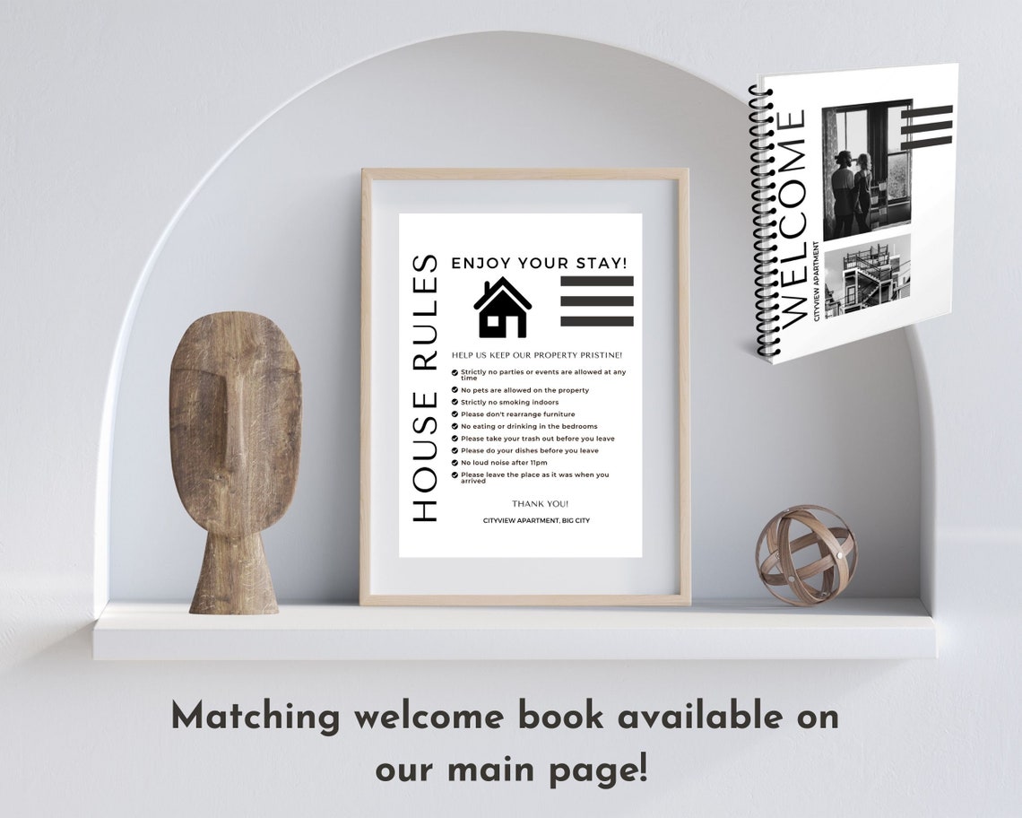 Airbnb House Rules Sign, Editable Custom House Rules Template ...