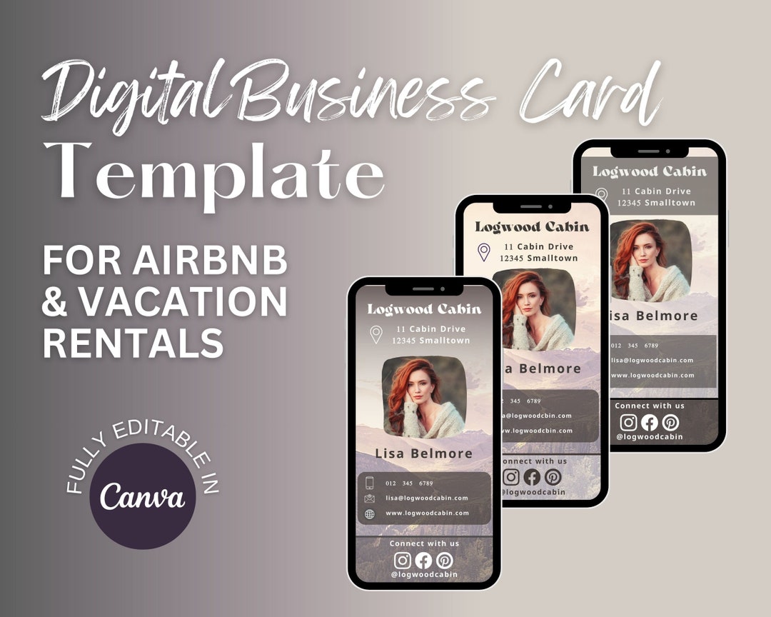 Digital Business Card Template Virtual Business Card for - Etsy