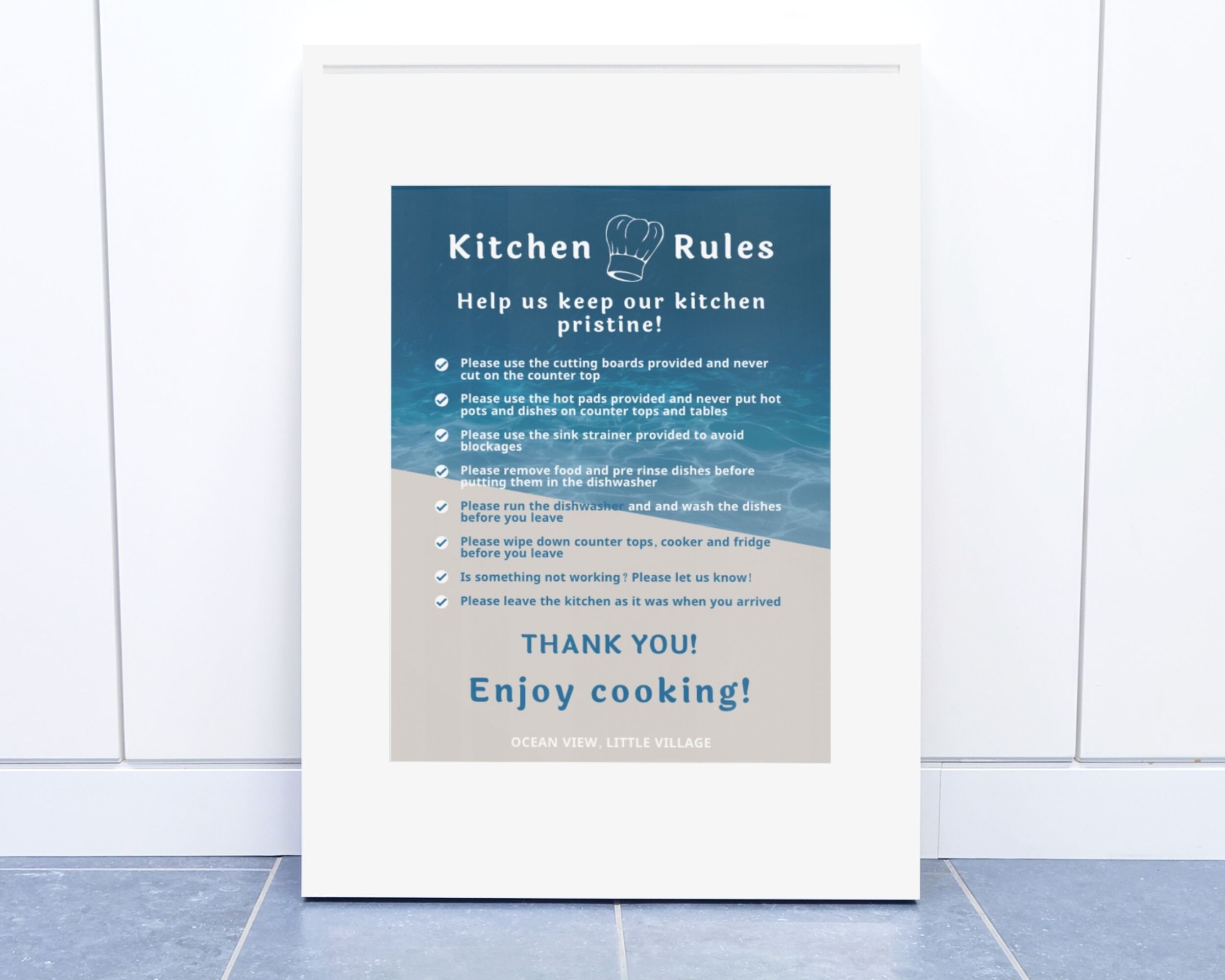 Editable Kitchen Rules Sign Template for Airbnb and VRBO With - Etsy UK