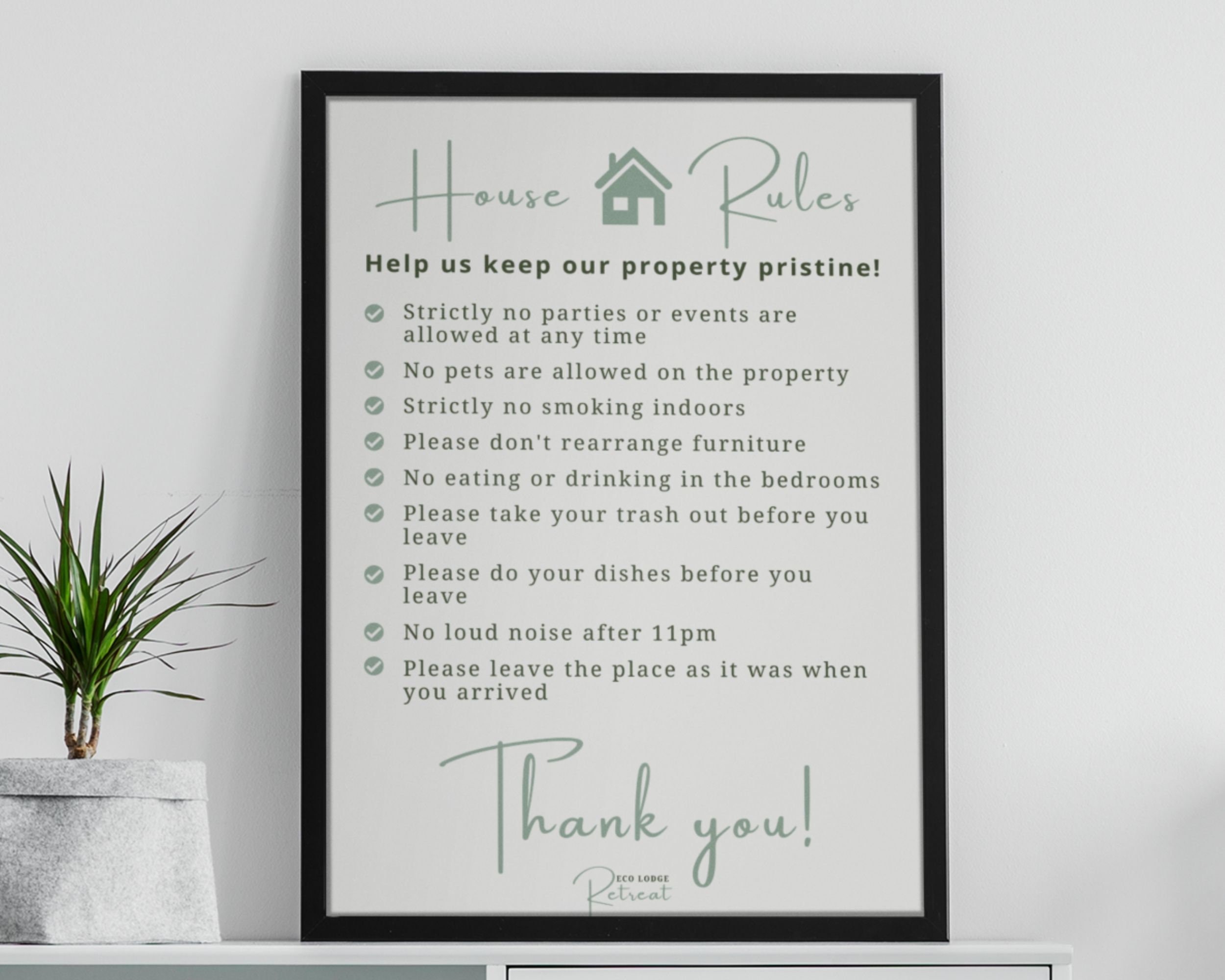 Airbnb House Rules Sign Editable Custom House Rules Canva Template ...