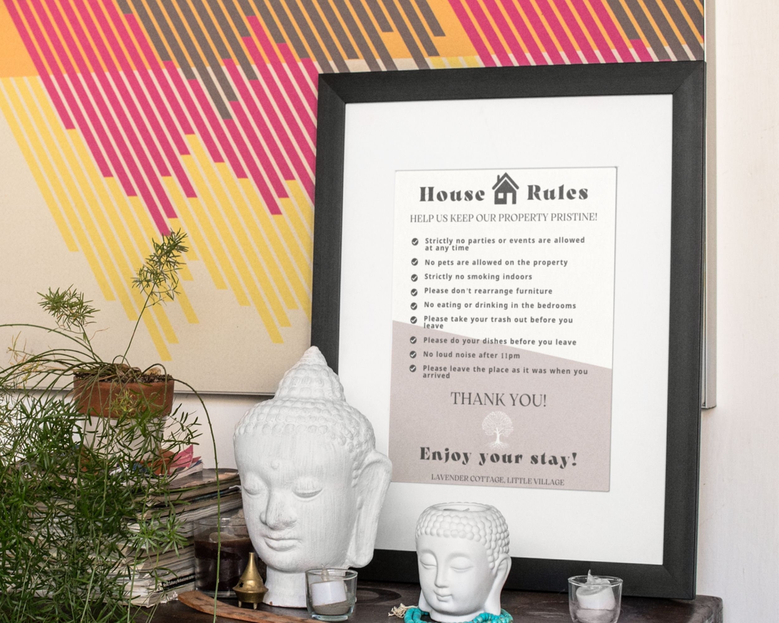 Airbnb House Rules Sign, Editable Custom House Rules Template, Cabin ...