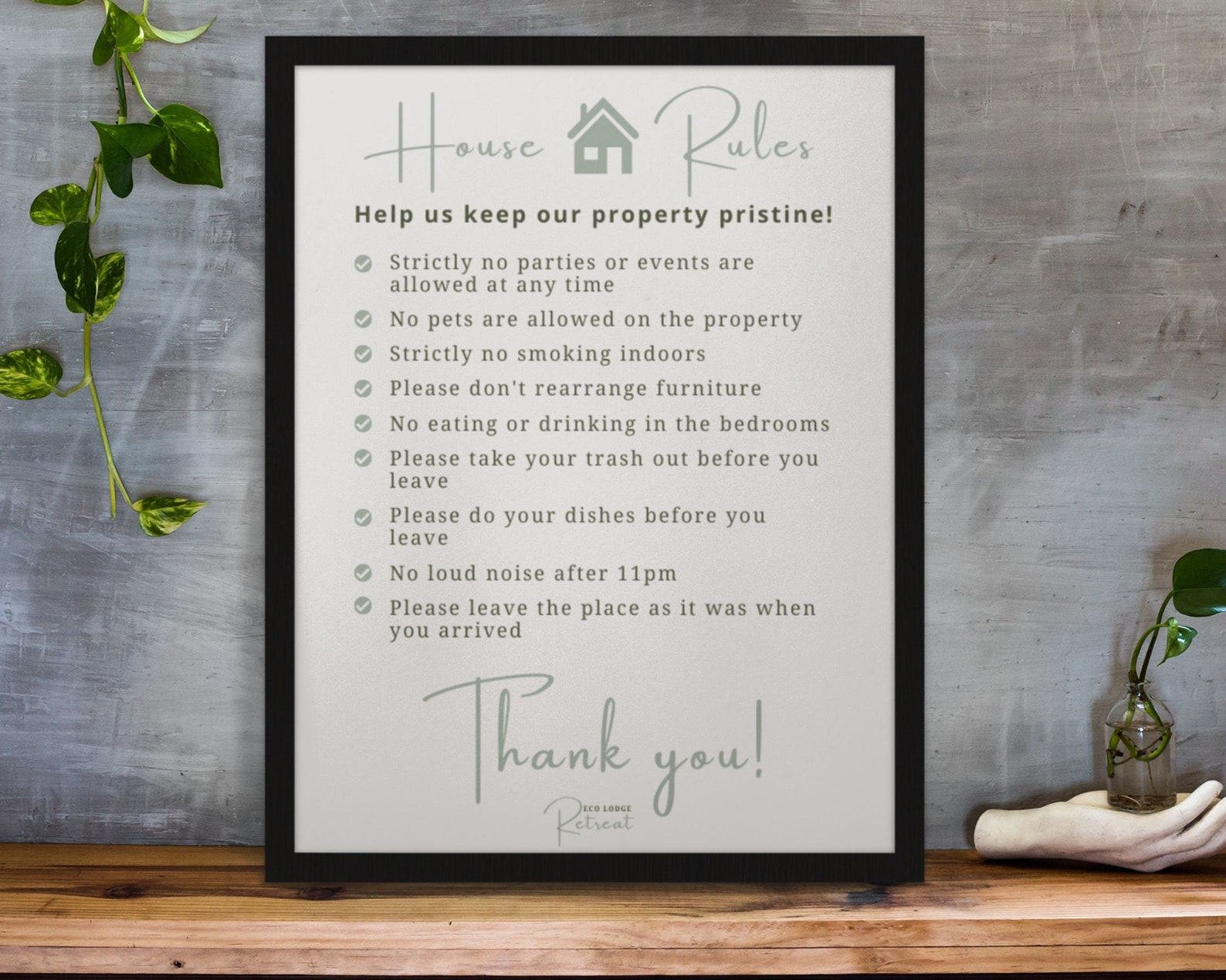 Airbnb House Rules Sign Editable Custom House Rules Canva Template ...
