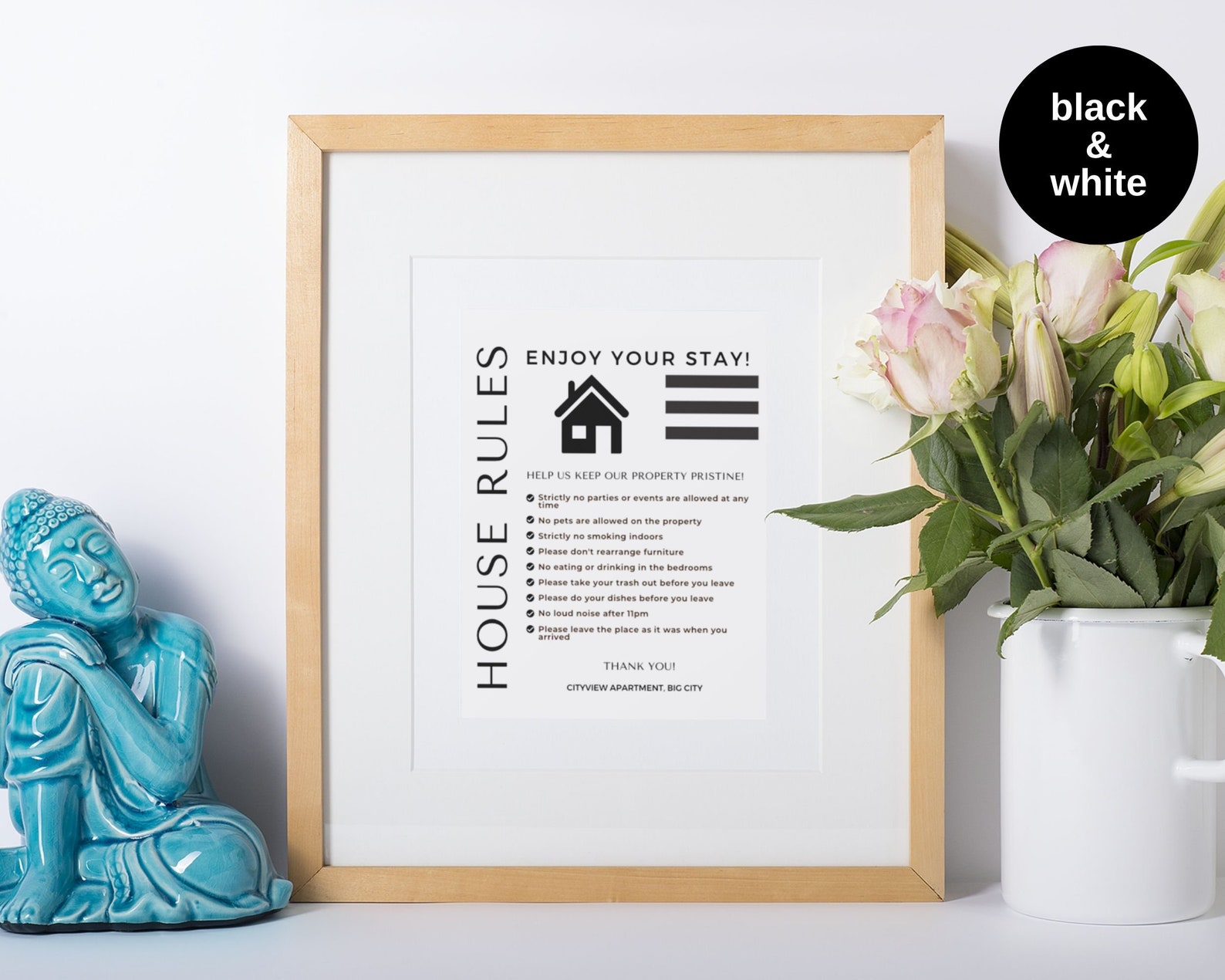 Airbnb House Rules Sign, Editable Custom House Rules Template ...