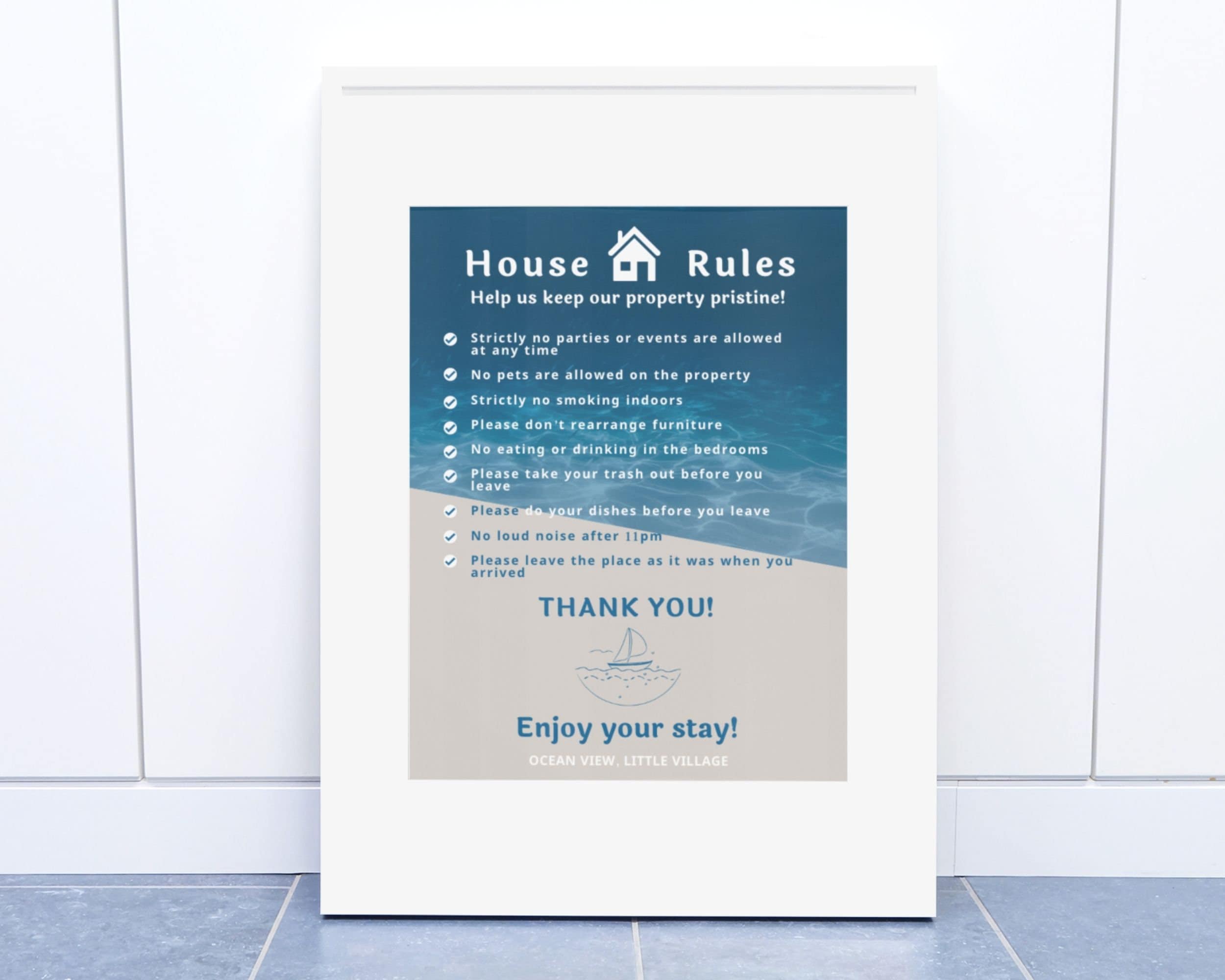 Airbnb House Rules Sign Beachhouse, Editable Custom House Rules ...