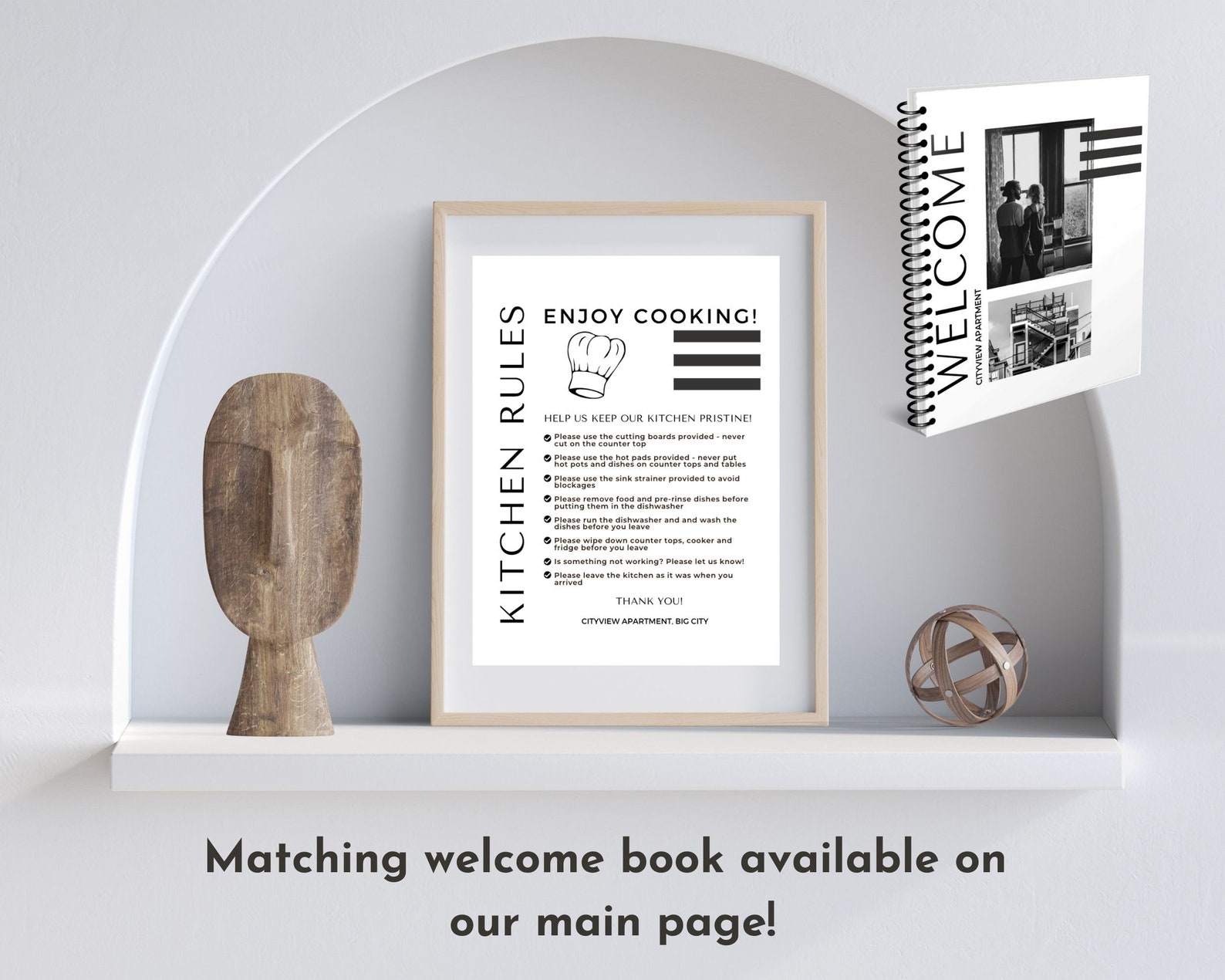 Kitchen Rules Sign, Airbnb Kitchen Rules Poster, Editable Canva ...