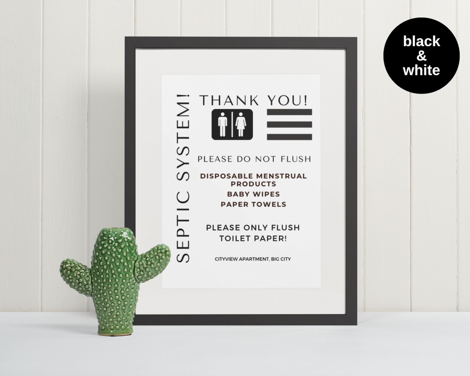 Septic Toilet Sign, Airbnb Bathoom Sign, Septic Tank Sign, Editable ...