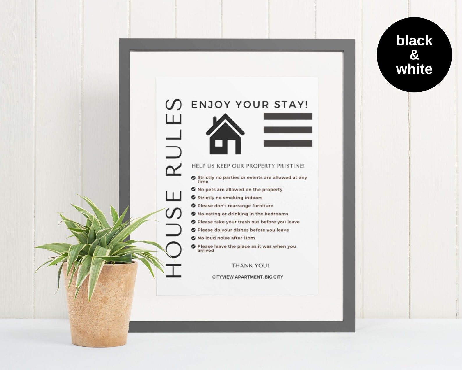 Airbnb House Rules Sign, Editable Custom House Rules Template ...