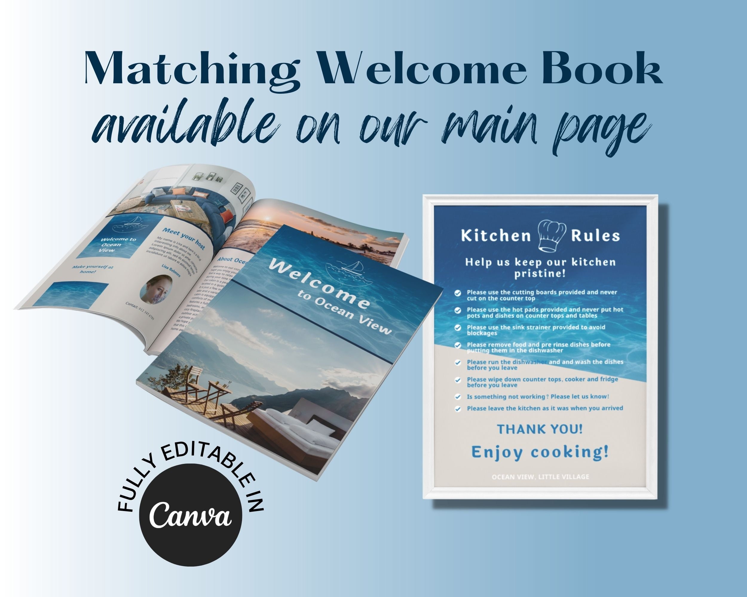 Editable Kitchen Rules Sign Template for Airbnb and VRBO With - Etsy UK