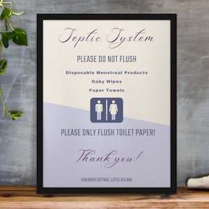 Septic Toilet Sign, Airbnb Bathoom Sign, Septic Tank Sign, Editable ...