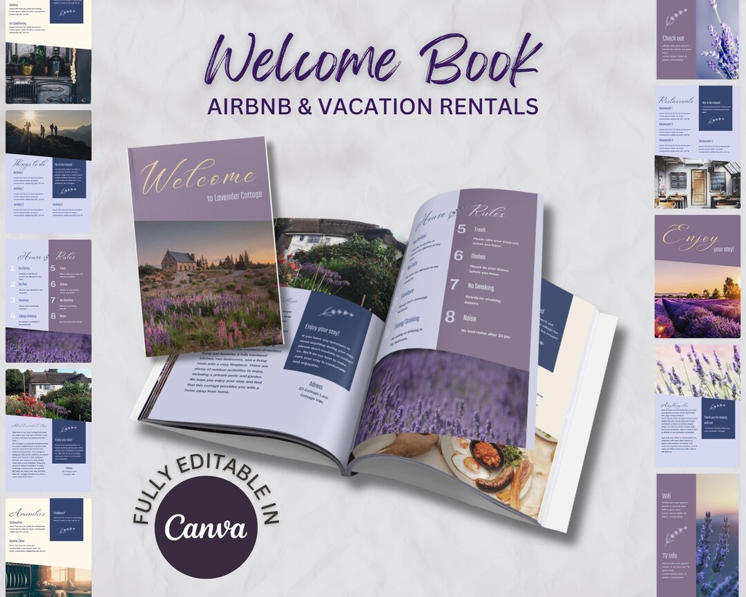 Airbnb Guide Book Template Cottage Welcome Book VRBO Guidebook Vacation ...