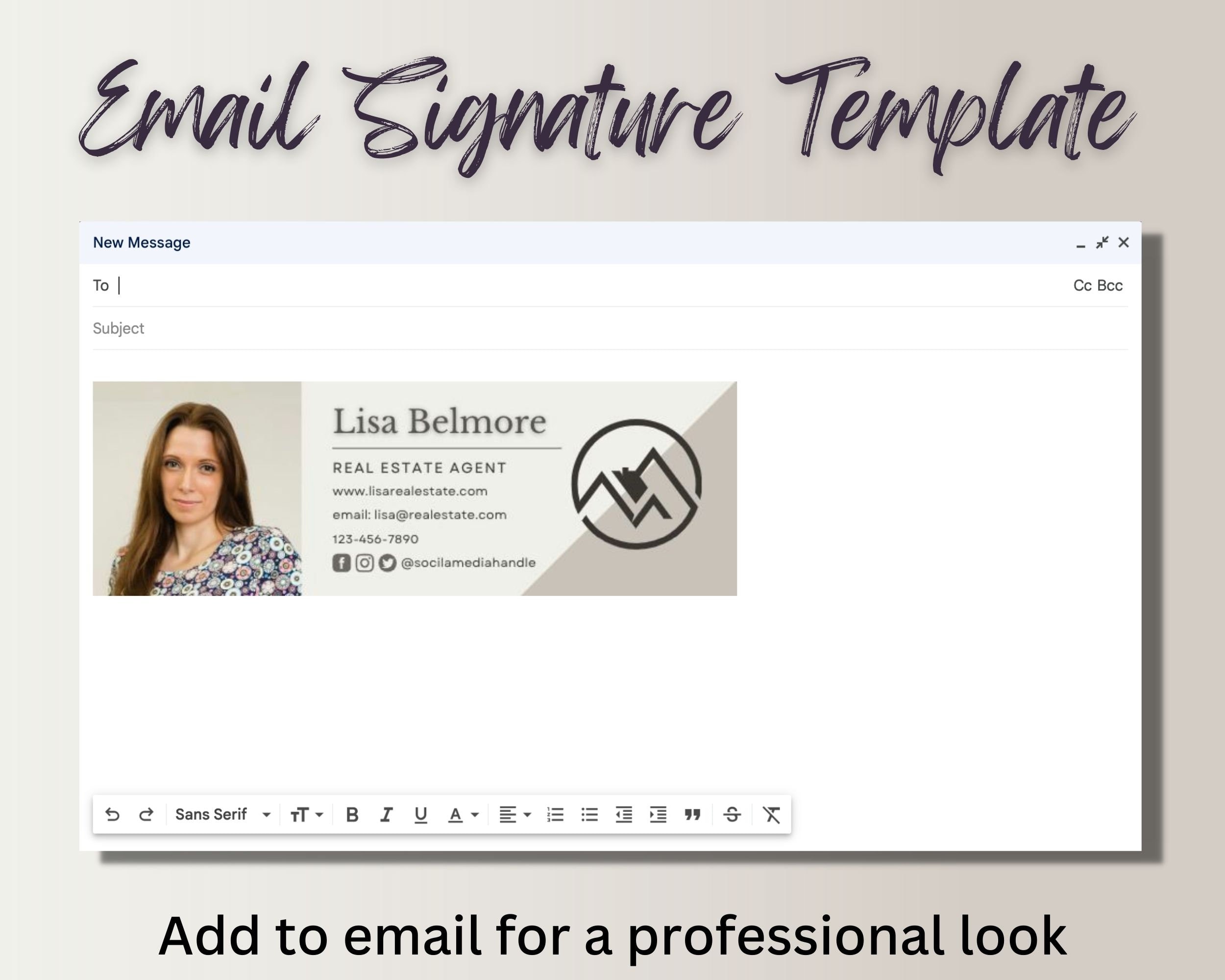 Email Signature Template With Picture and Logo Real Estate Email ...