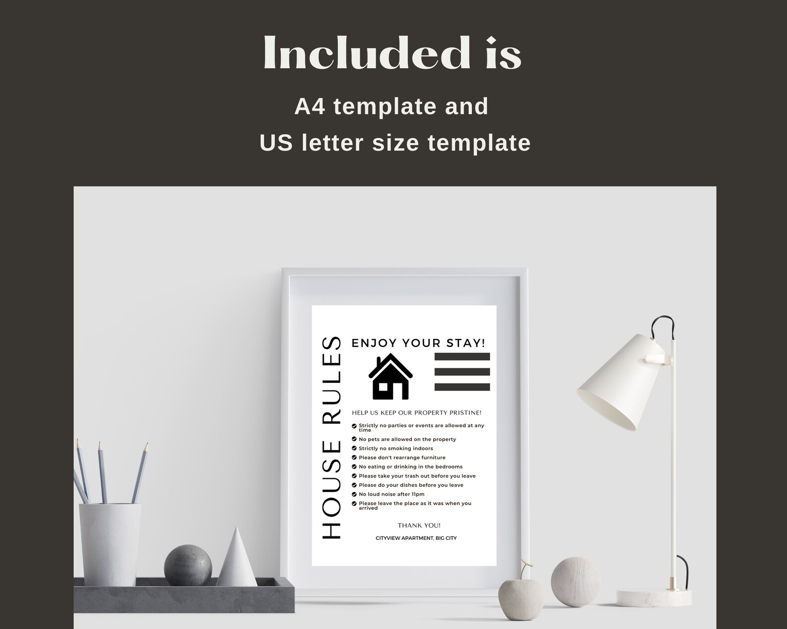 Airbnb House Rules Sign, Editable Custom House Rules Template ...