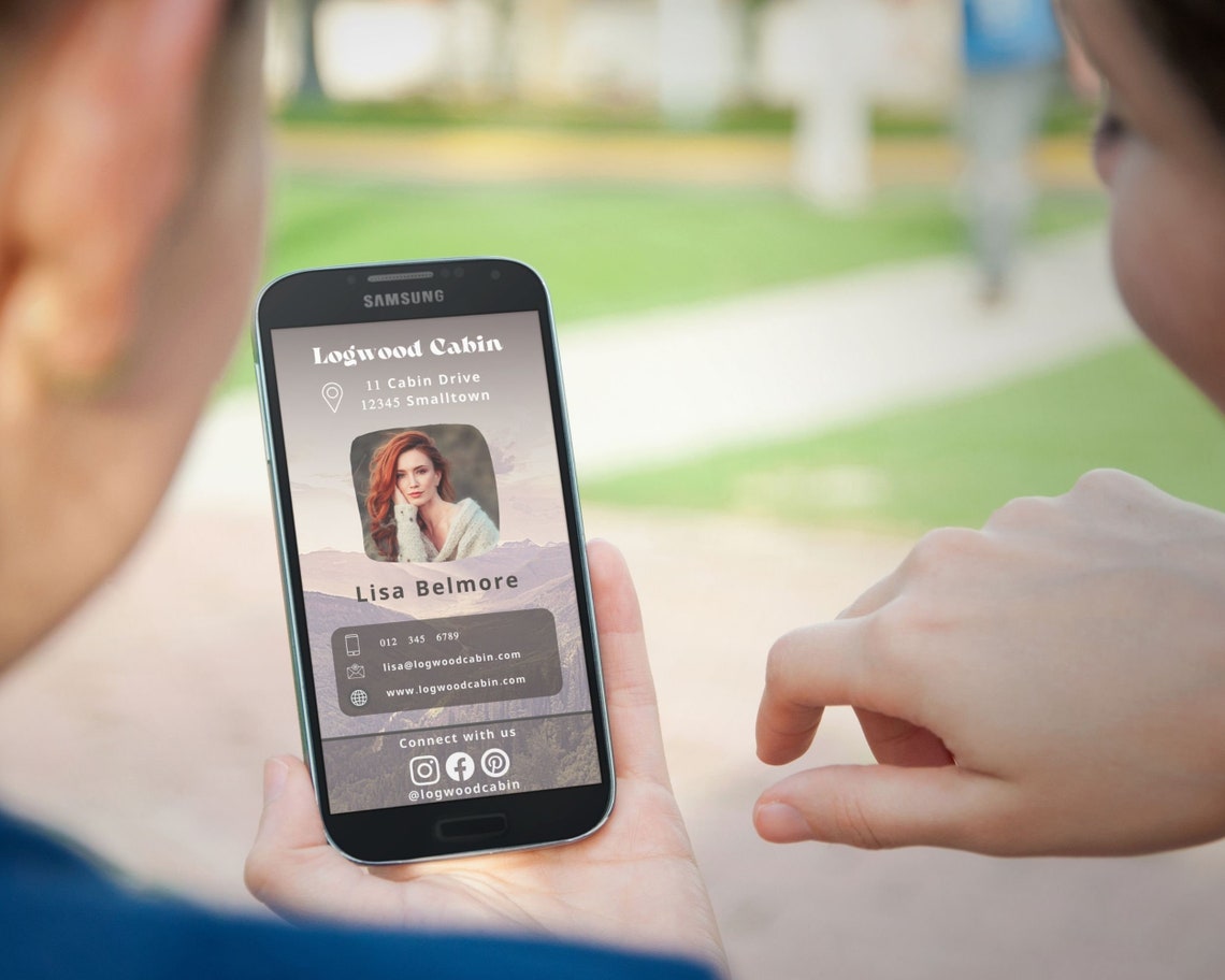 Digital Business Card Template Virtual Business Card for - Etsy